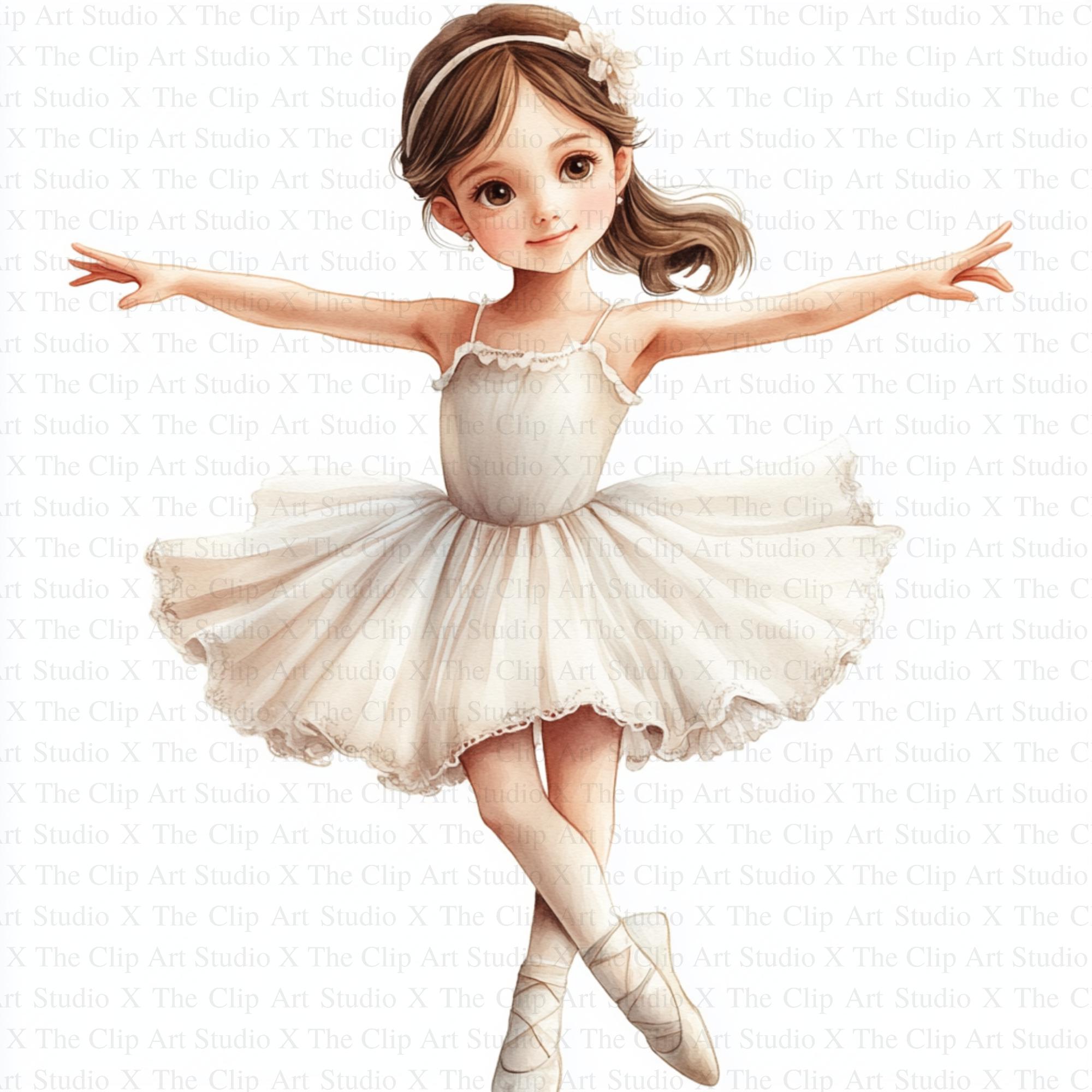 Little Girl Ballerina Clipart | 10 High Quality Jpgs | Digital Download ...