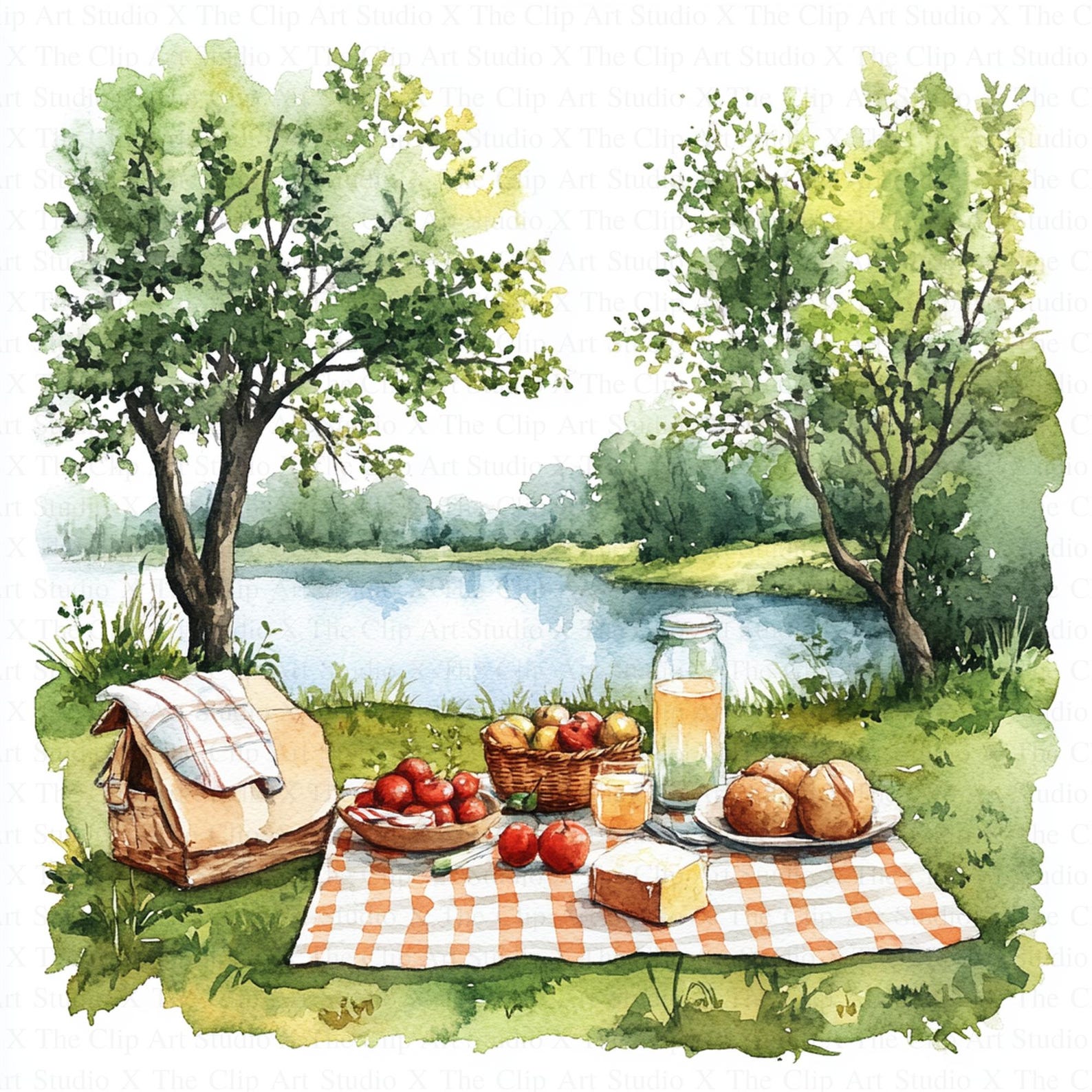 Spring Picnic Clipart | 10 High Quality Jpgs | Digital Download | Paper ...