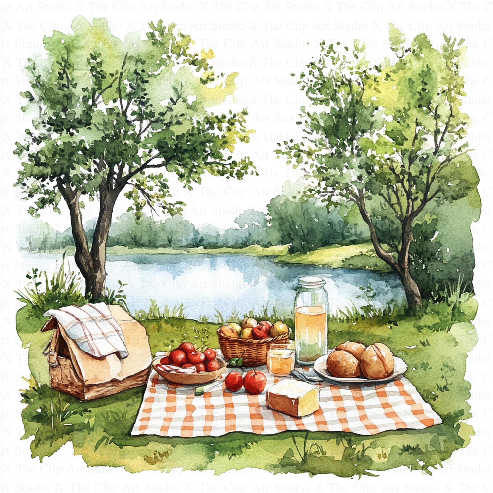 Spring Picnic Clipart | 10 High Quality Jpgs | Digital Download | Paper ...