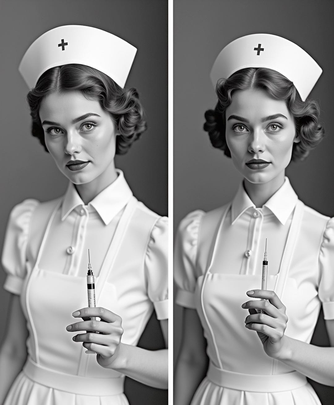 Vintage Nurse Photo Print | 1920s Black and White Medical Art (digital ...