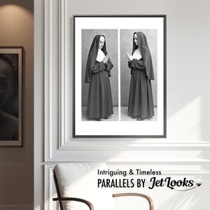 Nun Praying Black and White Photo Art Print (digital Download) - Etsy