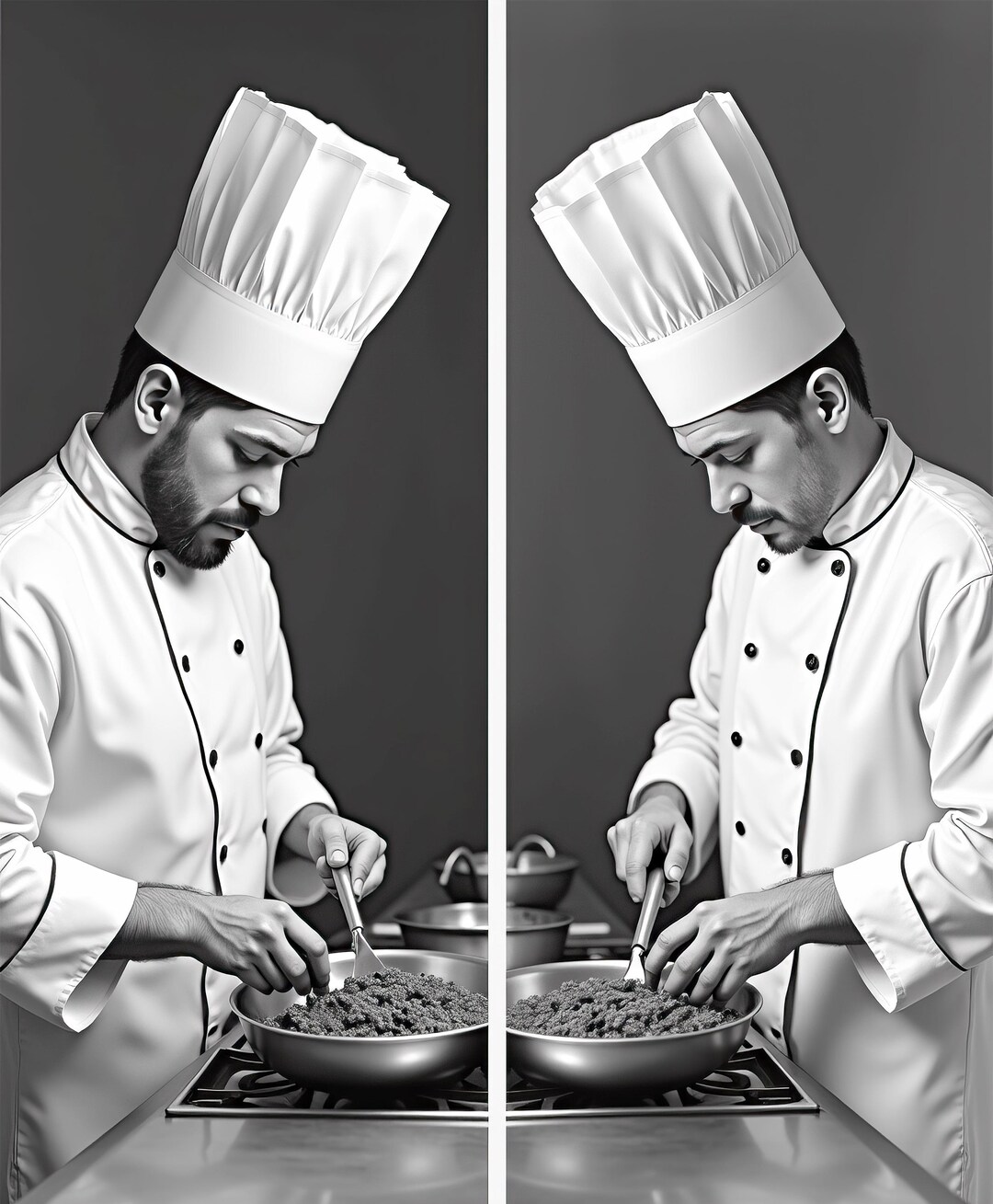 Chef Digital Download Vintage Black and White Wall Art Print Intriguing ...