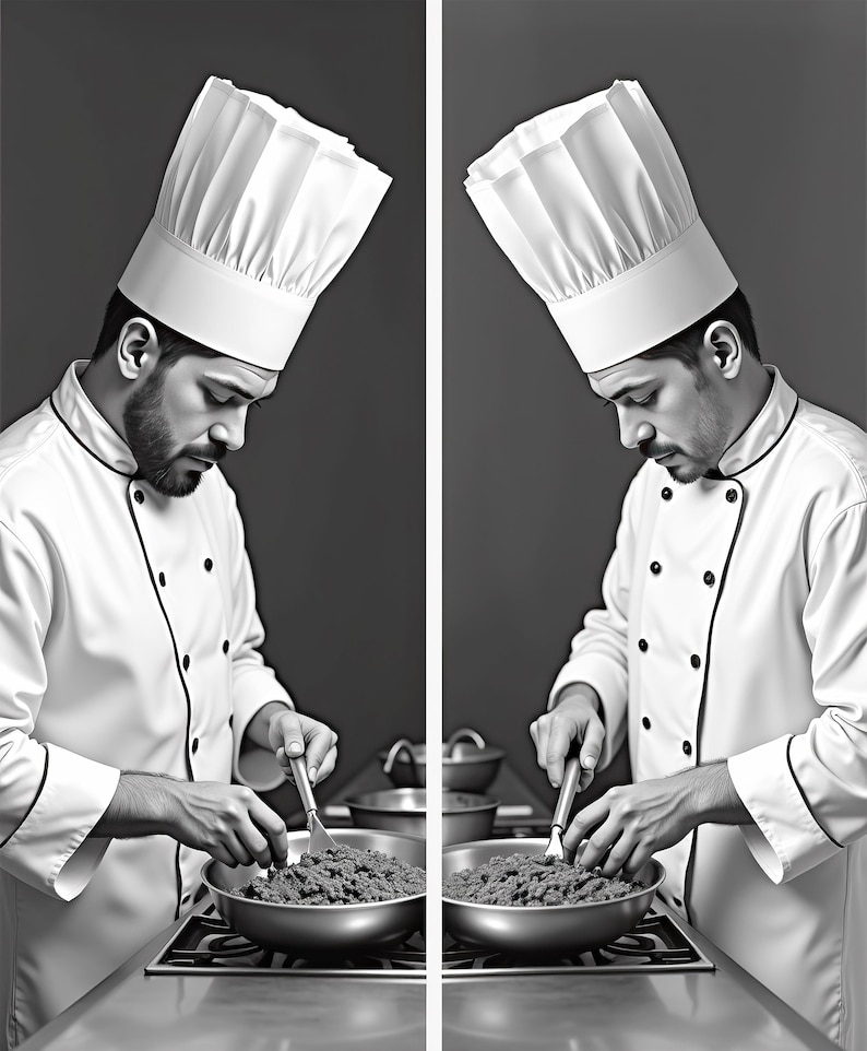 Chef Digital Download Vintage Black and White Wall Art Print Intriguing ...