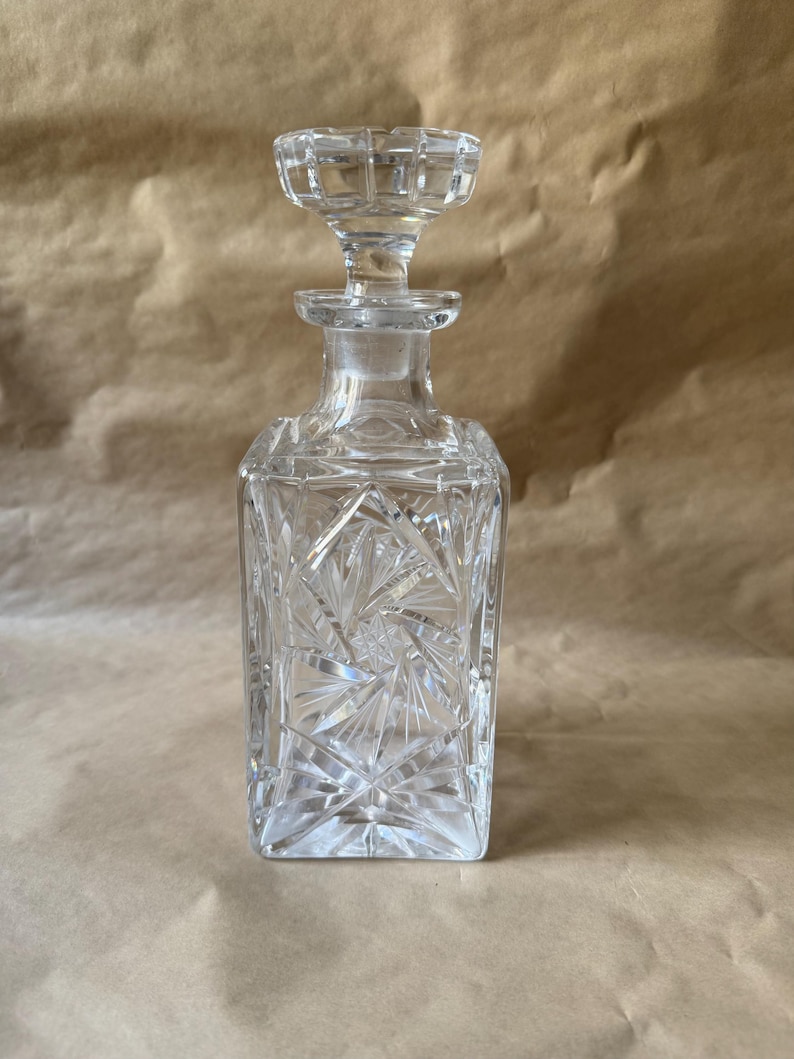 Vintage Crystal Glassware Decanter - Etsy