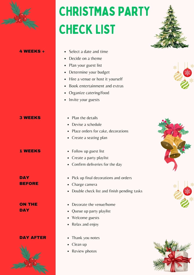 Christmas Party Planner - Etsy