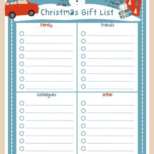 Christmas Gift List - Etsy