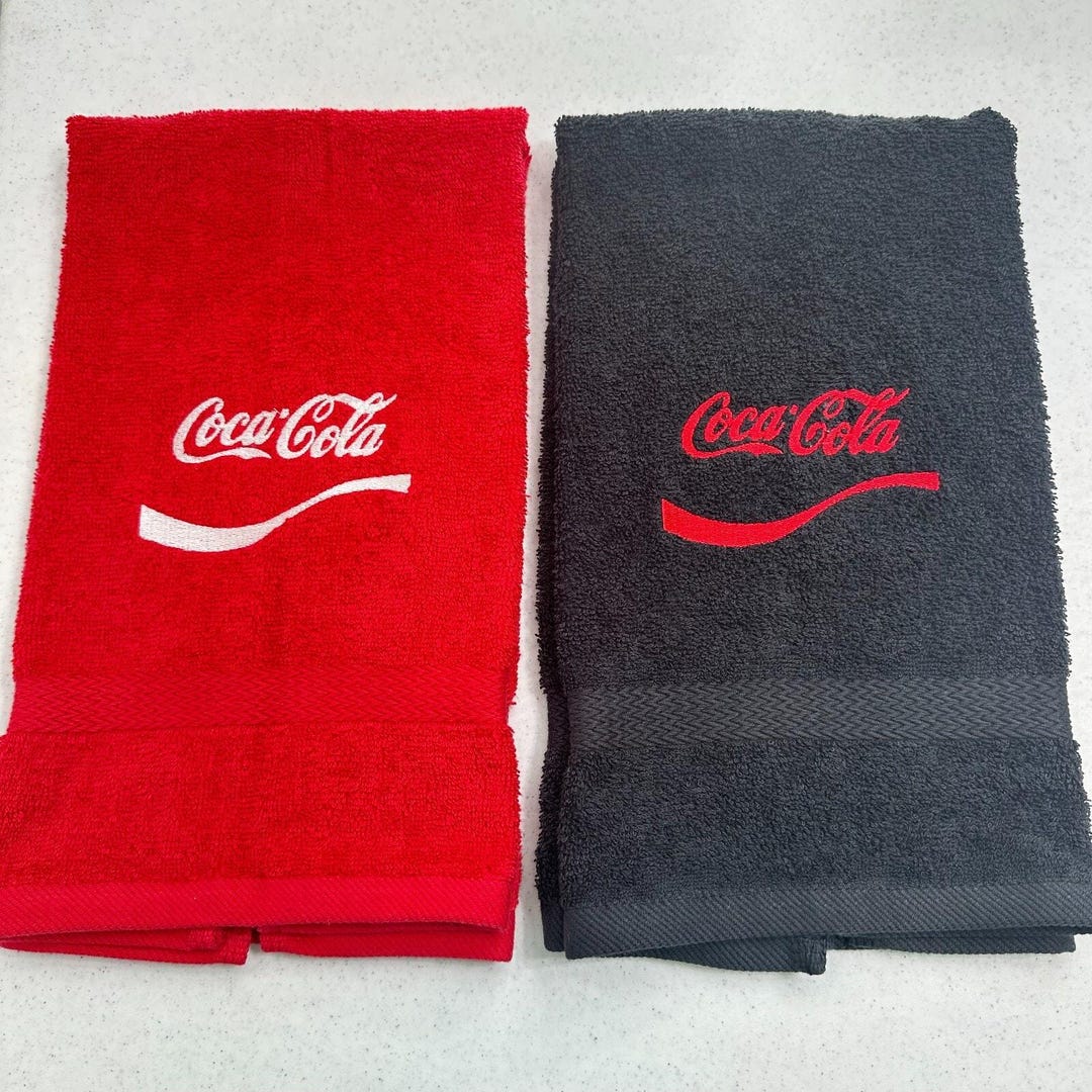 Coca Cola Towels Embroidered Hand Towel Set Red Black Bathroom Home ...
