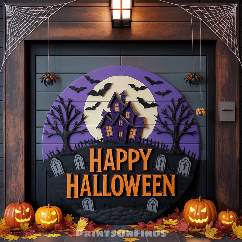 Happy Halloween Door Sign, Halloween Welcome Sign, Happy Halloween Door ...