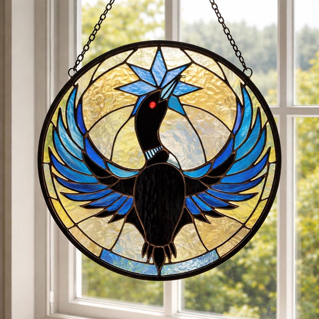 Minnesota Loon Stain Glass Suncatcher, Rebel Alliance Bird Window ...