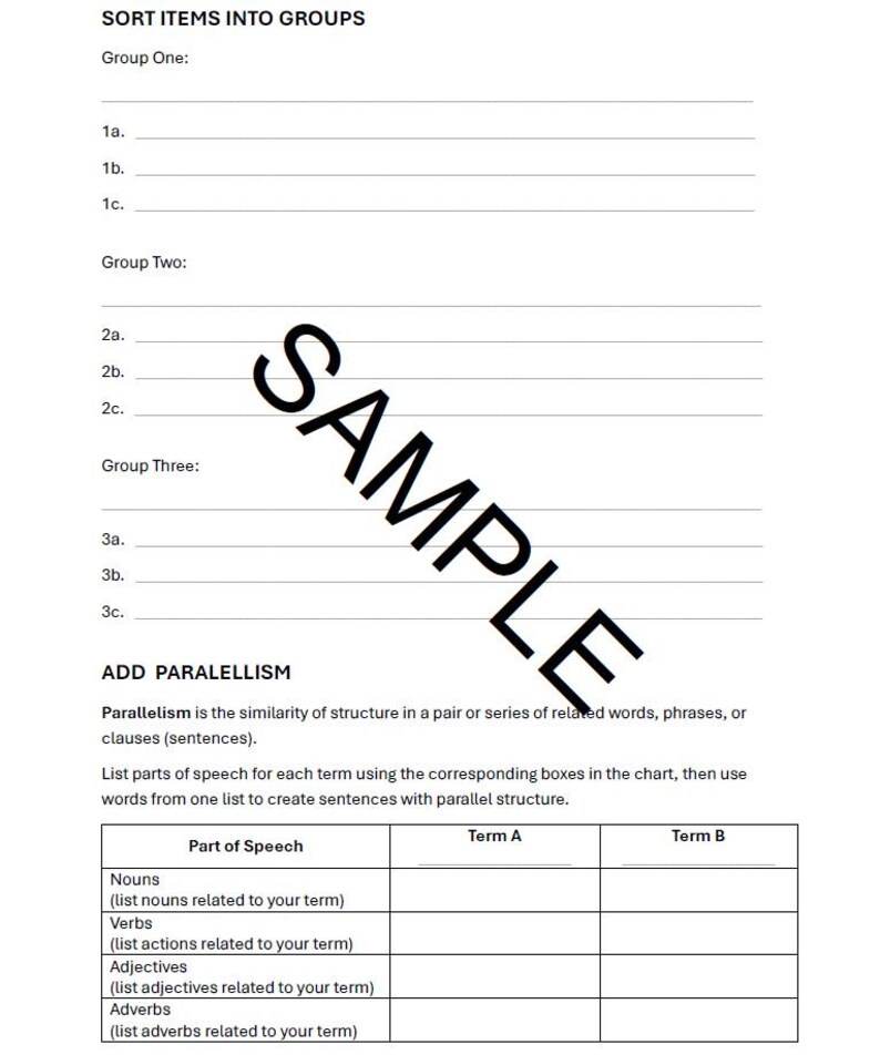 CC Challenge B - LTW Worksheets, Outline, & Template - Etsy