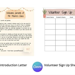 Editable PTO/A Room Parent Flyer - Introduction, Volunteer Sign Up ...