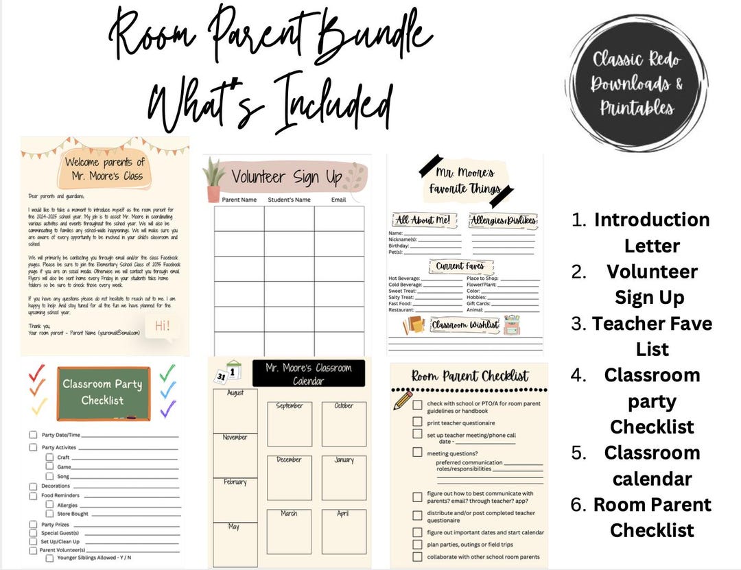 Editable PTO/A Room Parent Flyer - Introduction, Volunteer Sign Up ...