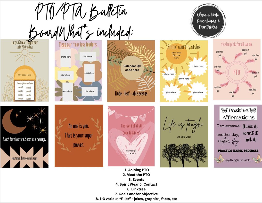 Editable PTO/PTA Bulletin Board - Back to School - School Information ...