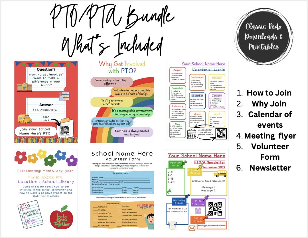 Editable PTO PTA Bundle, Meeting Flyer, Why Join the Pto, Pto/a Yearly ...
