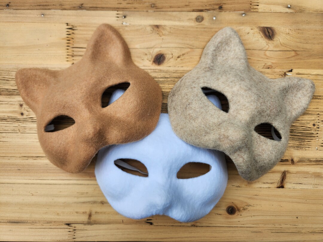 Felted Therian Mask 3-pack, Brown, Tan and White. - Etsy