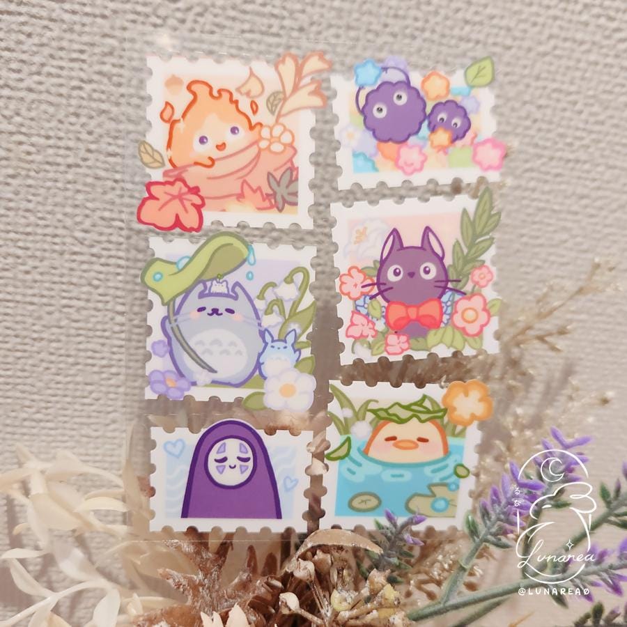 Ghibli Inspired Stamp Stickers - Etsy