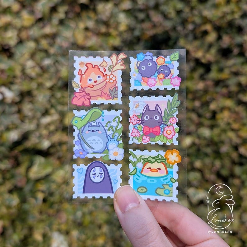Ghibli Inspired Stamp Stickers - Etsy
