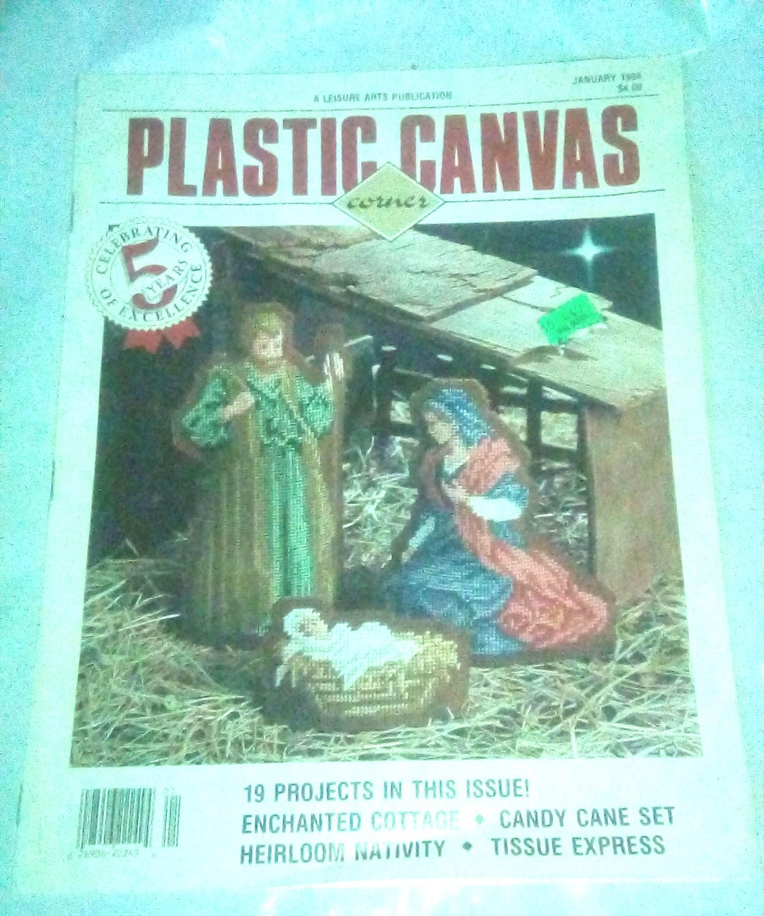 Nativity Set - Baby Jesus in Manger, Joseph and Mary. Plastic Canvas ...
