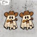 Cowboy Ghost Halloween Earrings SVG, Western Earrings SVG, Glowforge ...