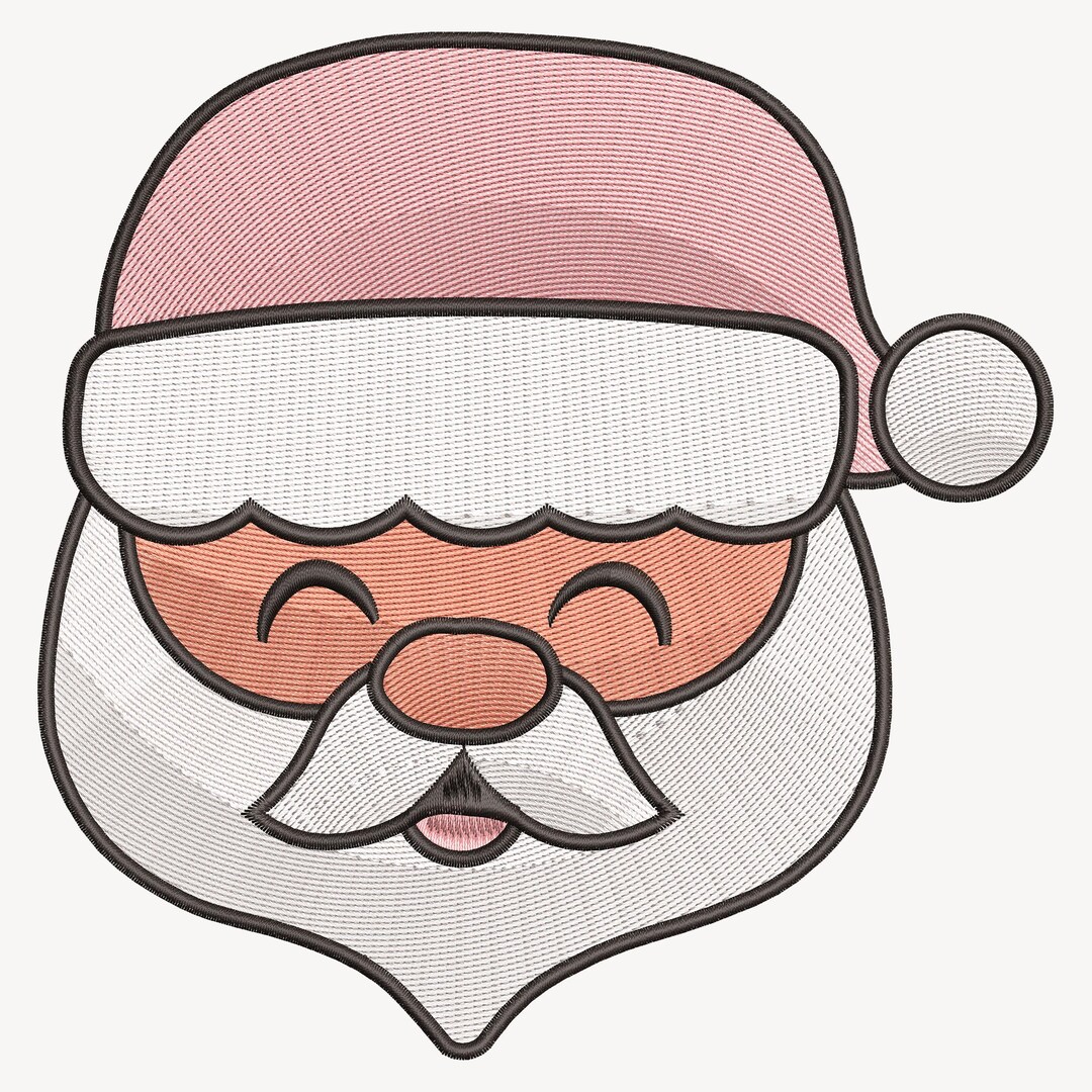 Santa Face Embroidery Designs, Santa Claus Embroidery Design, Christmas ...