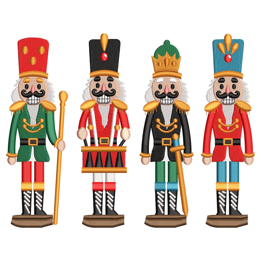 Nutcracker Embroidery Designs, Retro Christmas Embroidery Design ...