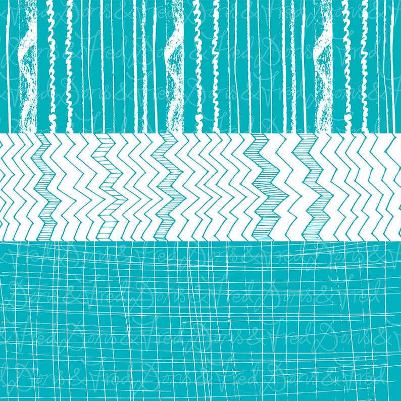 14 Turquoise Digital Patterned Papers instant Download Inky, Basics ...