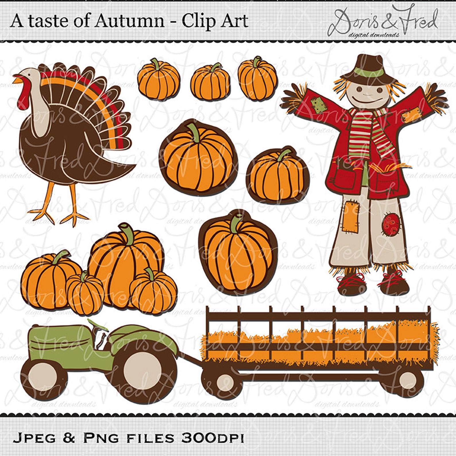 Fall Clip Art Images, Autumn Clipart, Royalty Free Clip Art -- Instant ...
