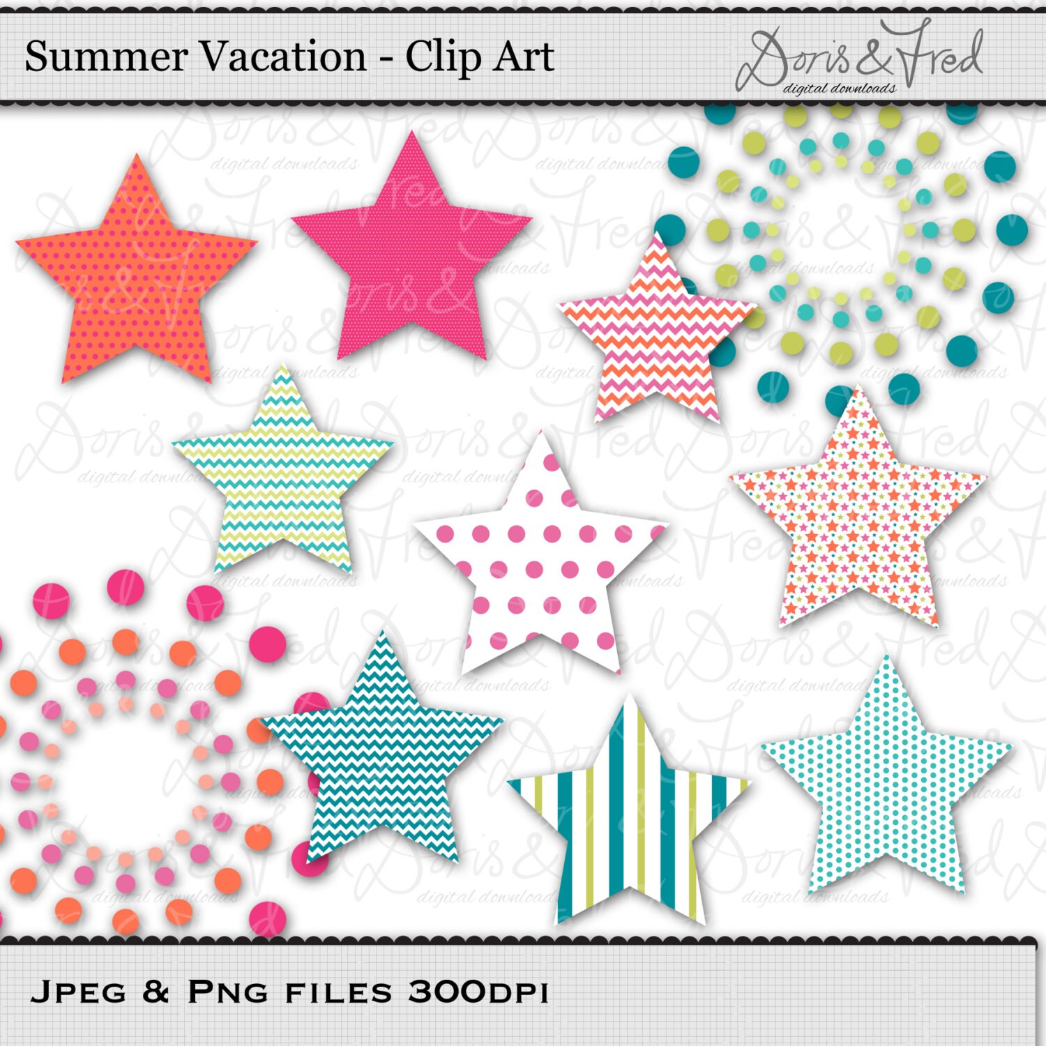 25 Summer Clip Art Images Popsicles, Ice Creams Bunting, Invitations ...