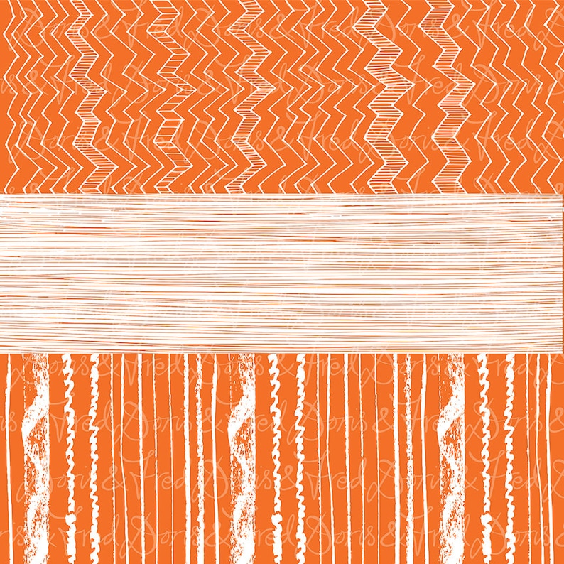 14 Orange Digital Patterned Papers instant Download Inky, Basics ...