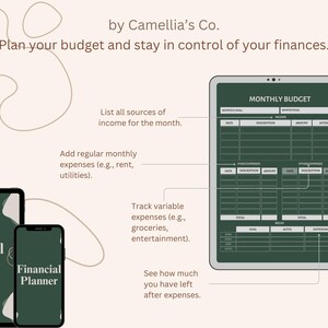 Digital Financial Planner Budget Tracker Expense Log Savings Tracker ...