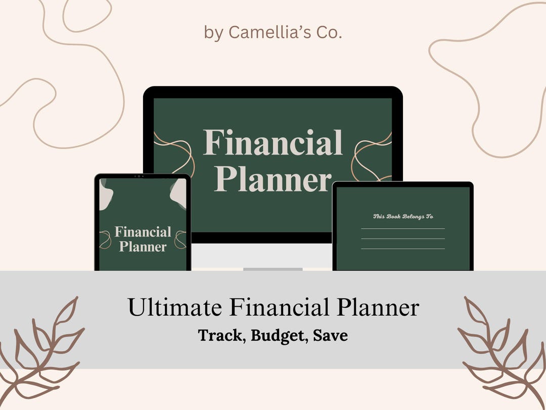 Digital Financial Planner Budget Tracker Expense Log Savings Tracker ...