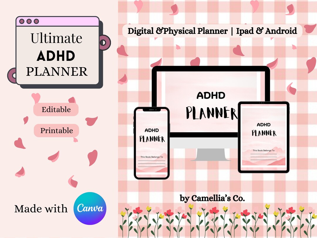 ADHD Planner Printable ADHD Organizer Daily, Weekly, Monthly & Yearly ...
