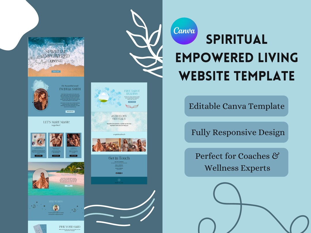 Spiritual Website Template for Coaches and Healers Customizable Canva ...