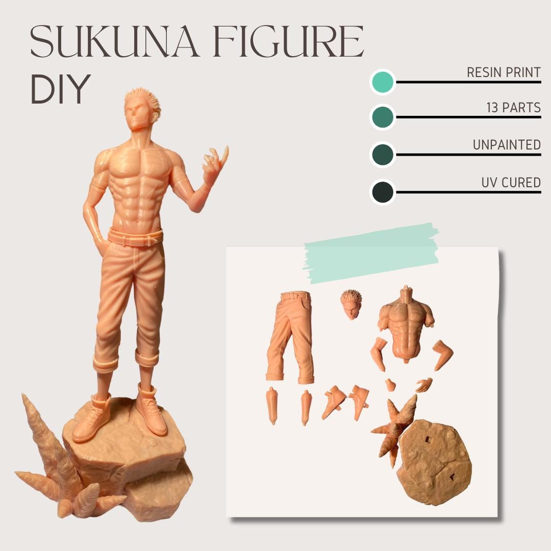 DIY 3D Sukuna Figure – Jujutsu Kaisen - Unpainted - Etsy Australia