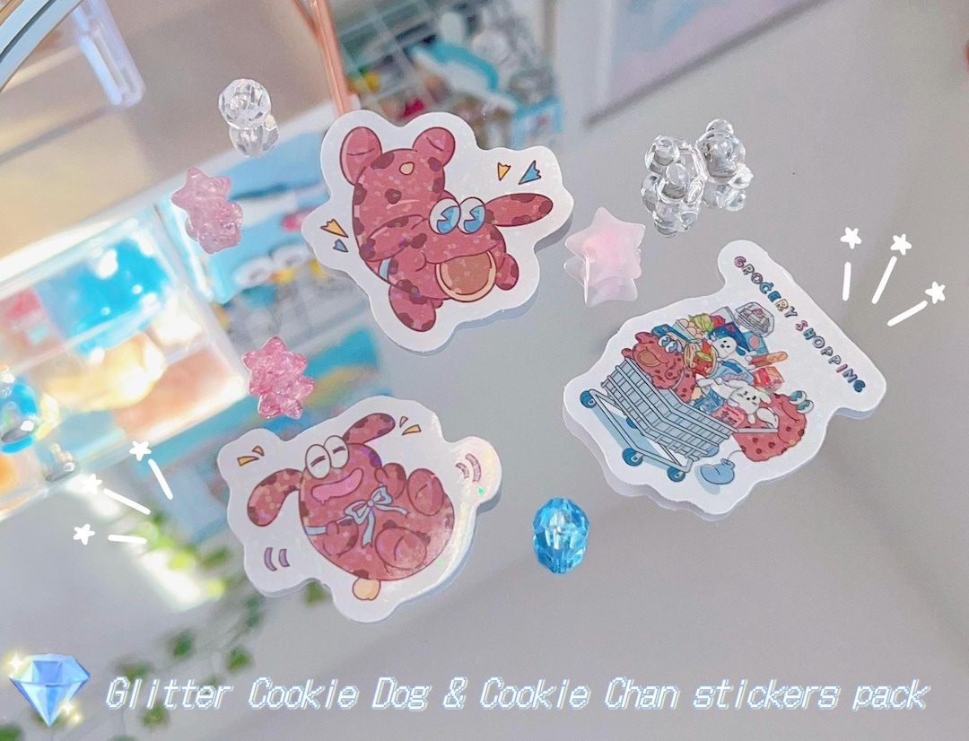 Glitter/matte Original Character Cookie Chan Sticker - Cute Vinyl ...