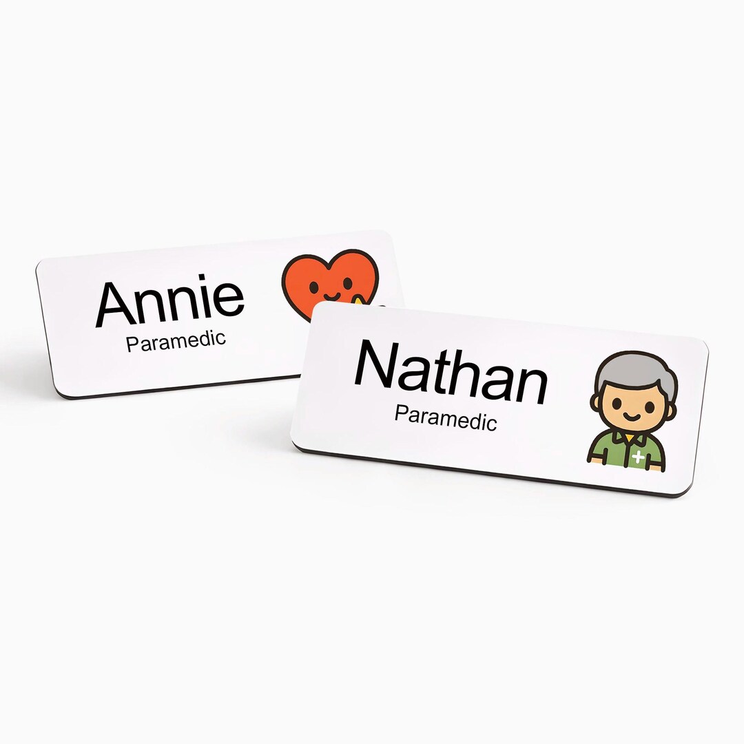 Paramedic Name Badge: Custom Emergency Staff Work ID - Etsy