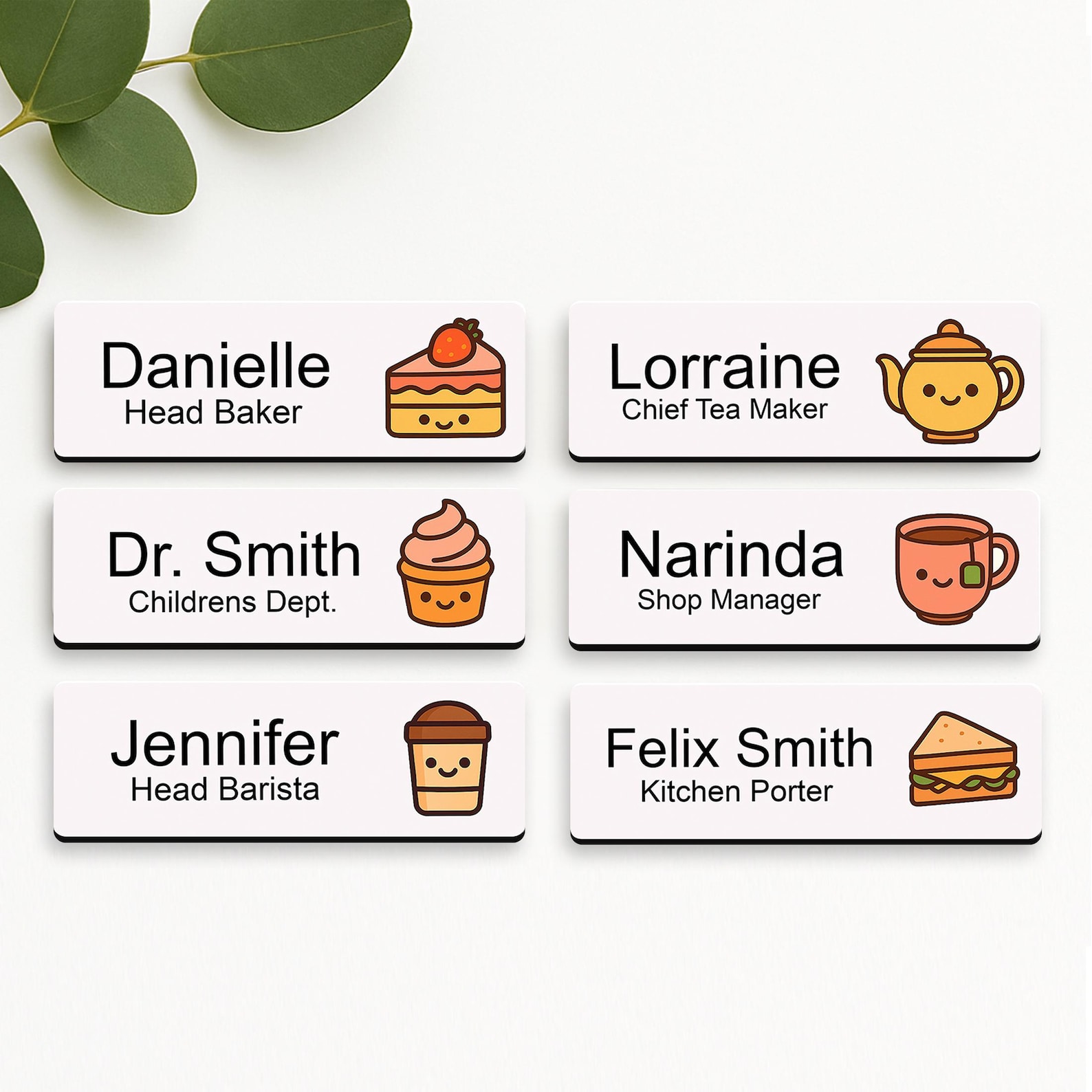 Custom Name Badge, Cafe Job ID Tag for Catering and Baristas - Etsy