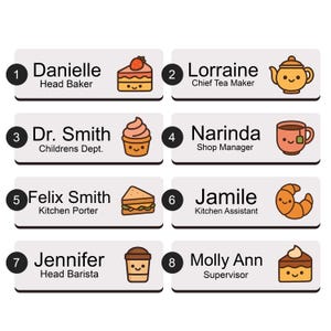 Custom Name Badge, Cafe Job ID Tag for Catering and Baristas - Etsy