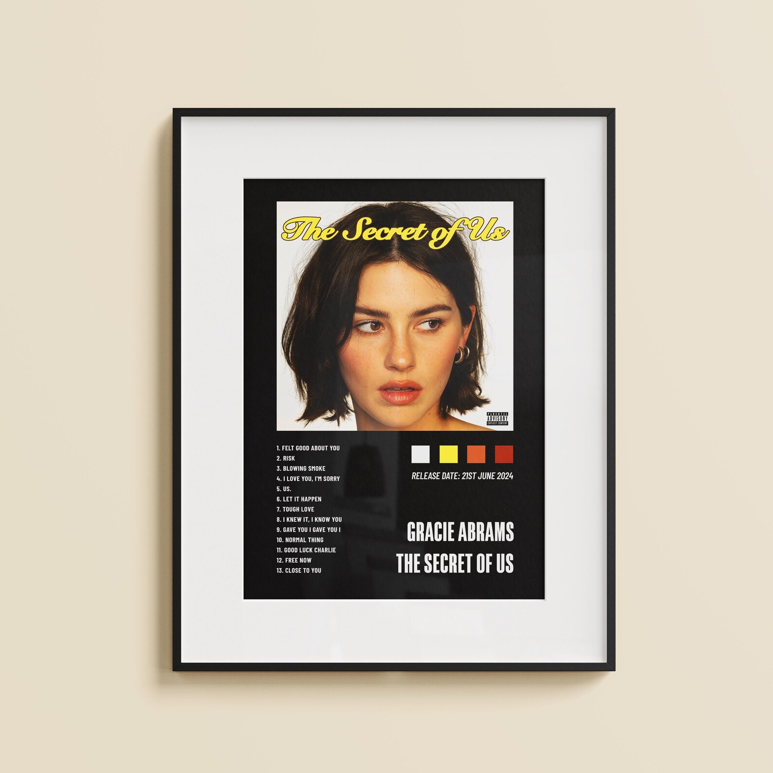 Custom Album Cover Print | Minimalist Music Tracklist Wall Art - Etsy