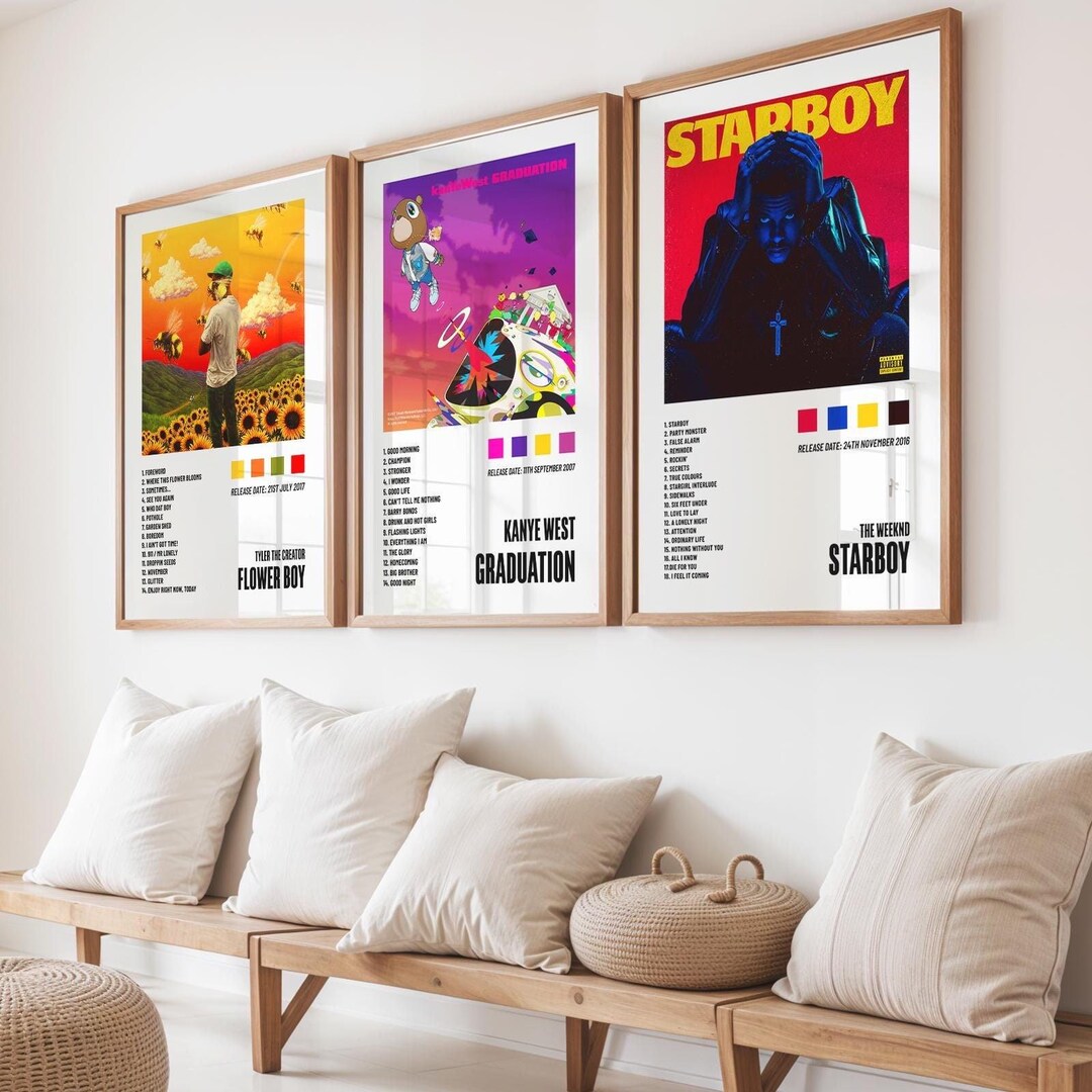 Set of 3 Custom Album Poster Wall Art Home Decor Custom Music Gift ...