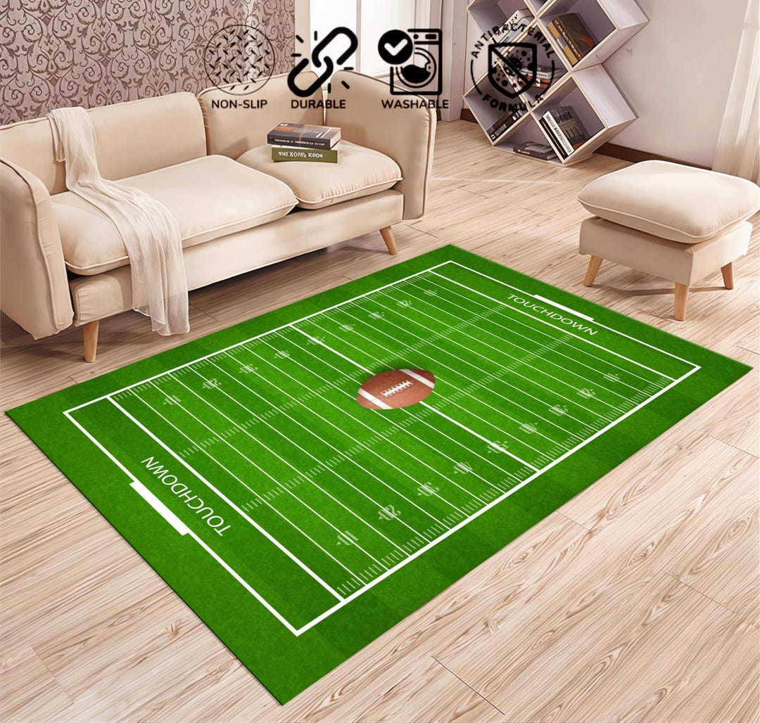 American Football Field Rug, Football Court, Housewarming Gift for Him ...