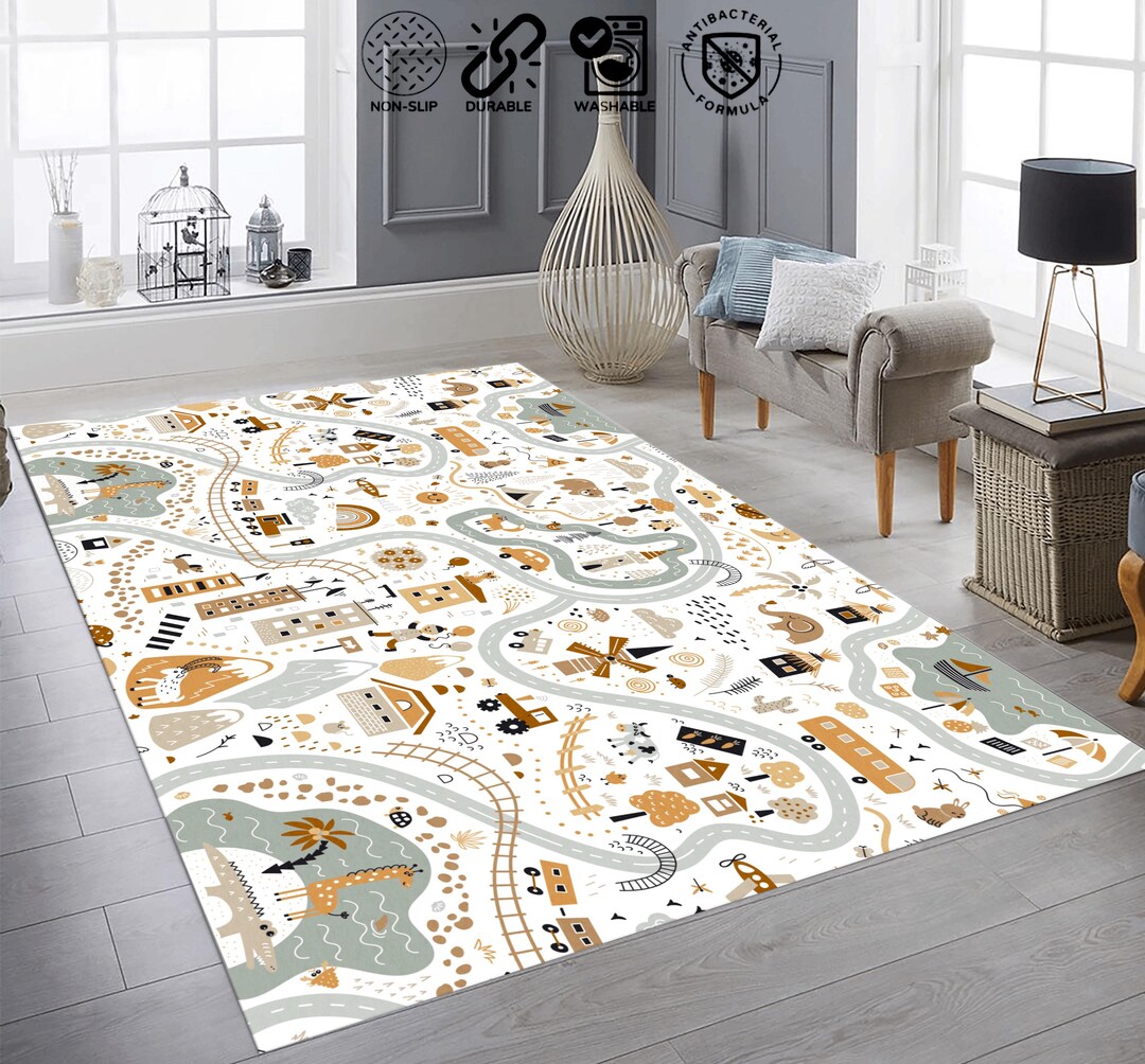 Educational Playmats,road Playground Carpet,patterned Kids Rug ...