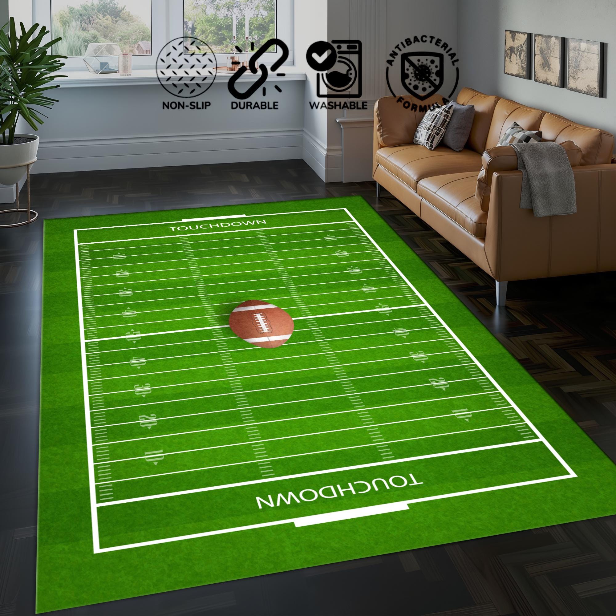 American Football Field Rug, Football Court, Housewarming Gift for Him ...