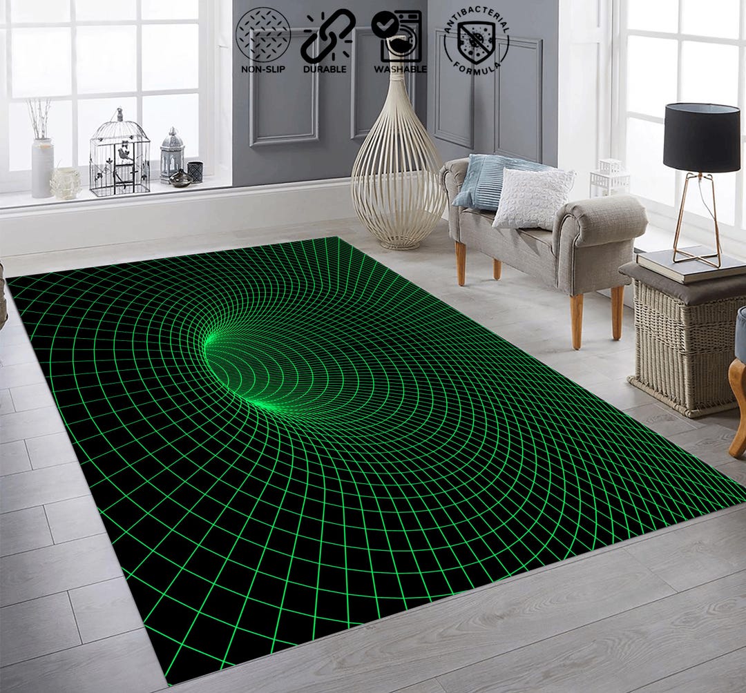Vortex Illusion Rug Carpet, 3D Effect, Different Size Rug, Optical ...