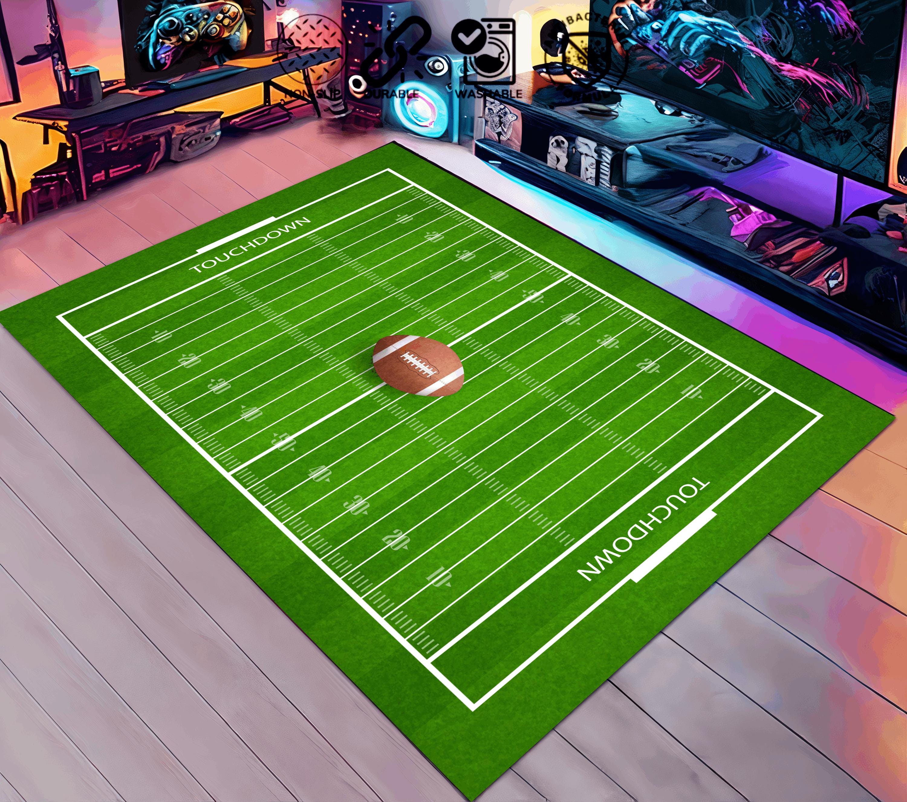 American Football Field Rug, Football Court, Housewarming Gift for Him ...