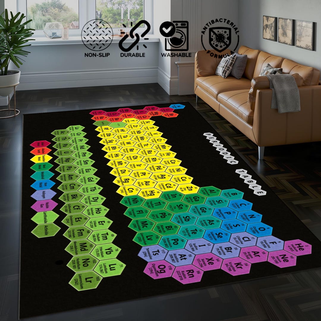 Periodic Table Rug, Periodic Rug,science Rug, Chemist Element Rug,teen ...
