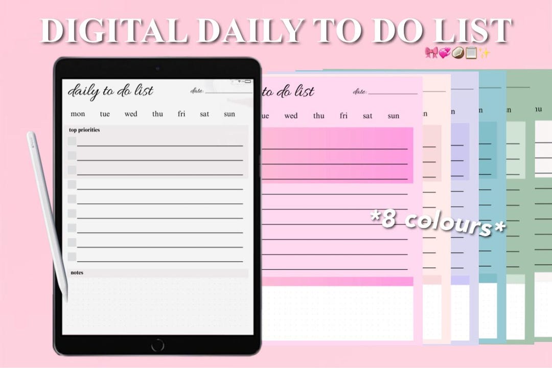 Digital to Do List Template for Goodnotes and Notability for ...