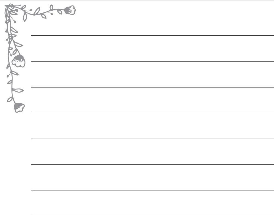 LEFT Flower 8mm Lined Full Page Supernote Nomad A6X2 Template. - Etsy