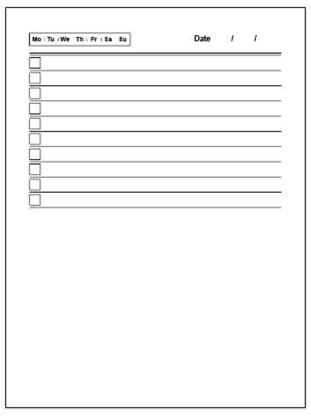 Supernote A6X2 To-do List Template: Lined Checkbox (10) With Notes ...