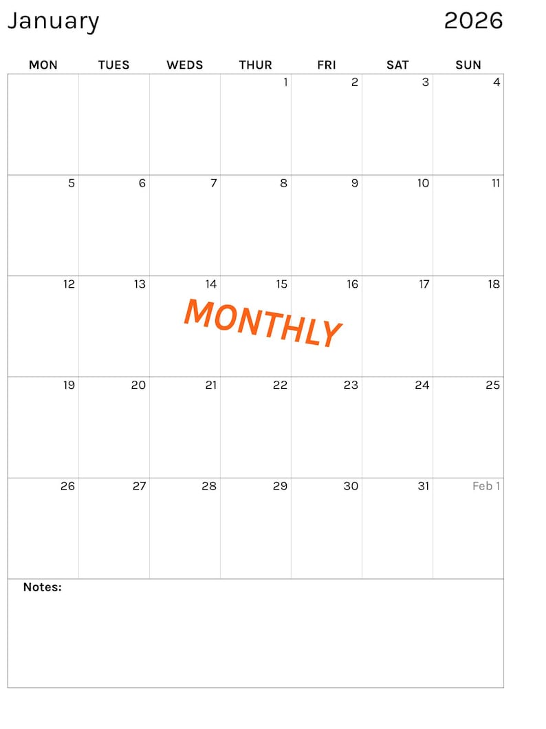 2026 Supernote Nomad Planner: Monday Start, Minimalist Design ...